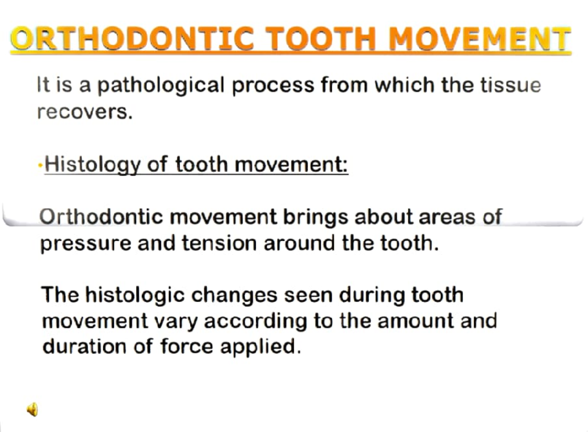 Orthodontic tooth movement - It is a pathological process from which ...