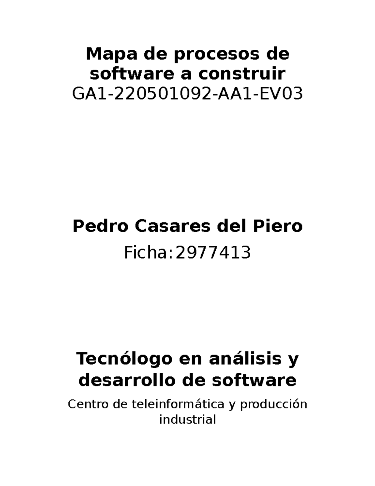 Mapa de procesos de software a construir 1 - Mapa de procesos de ...