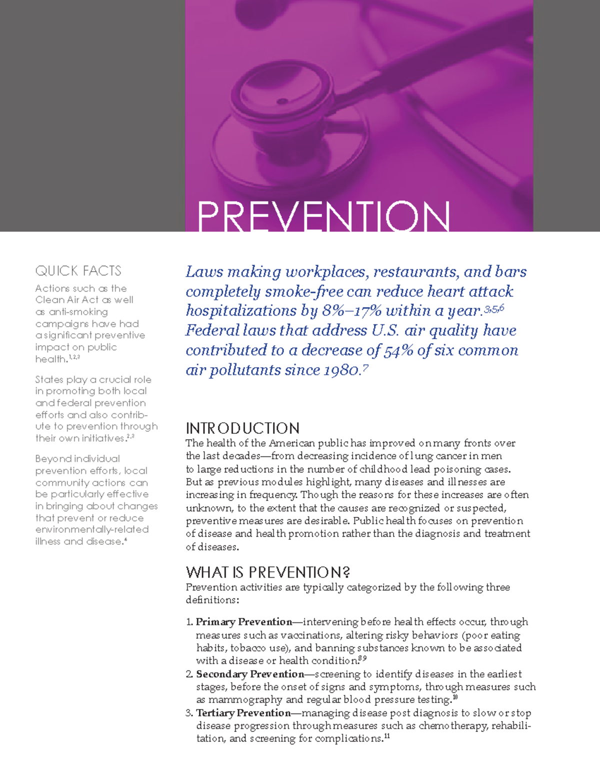 Levels of Prevention article - Laws making workplaces, restaurants, and ...