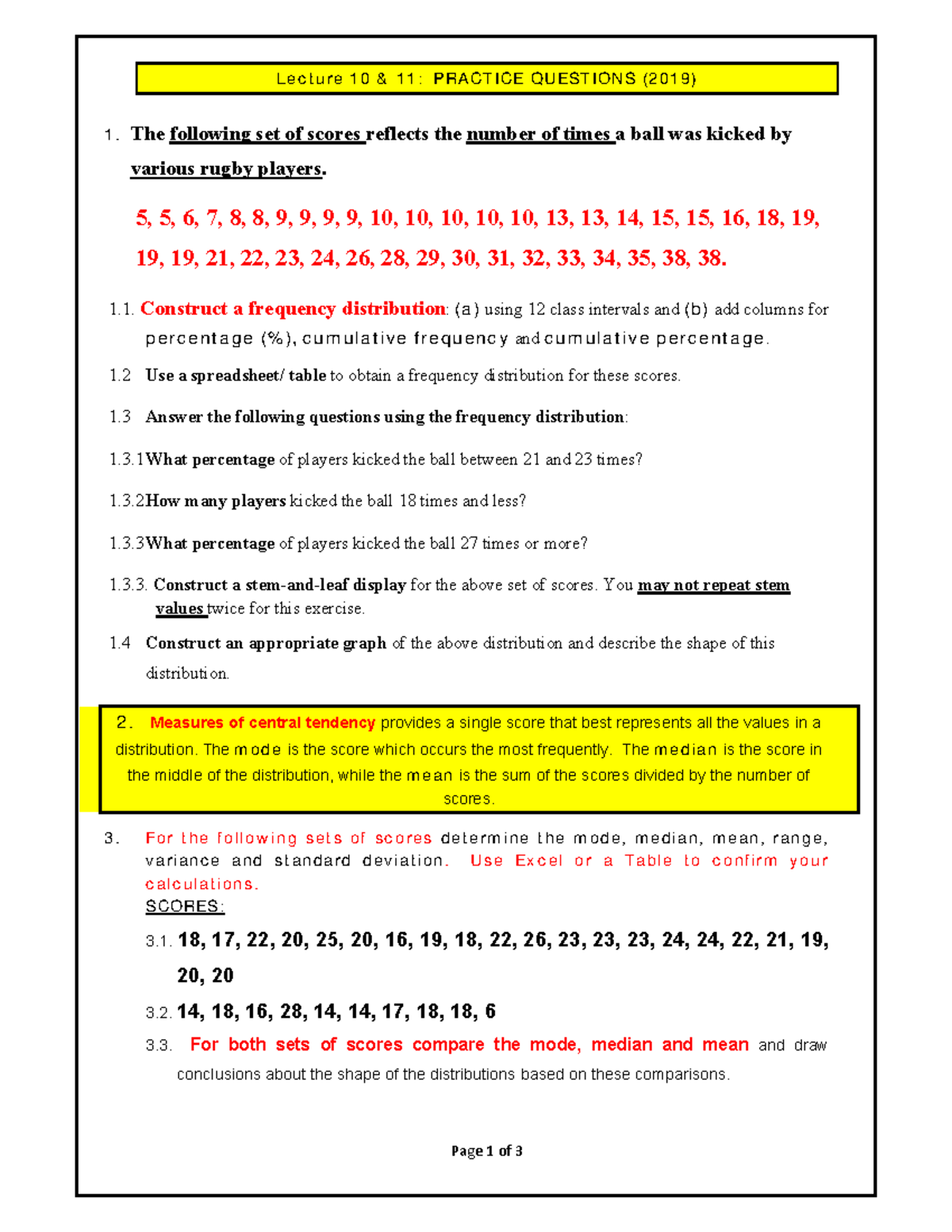 PSY123 practice questions week10 11 - Warning: TT: undefined function ...