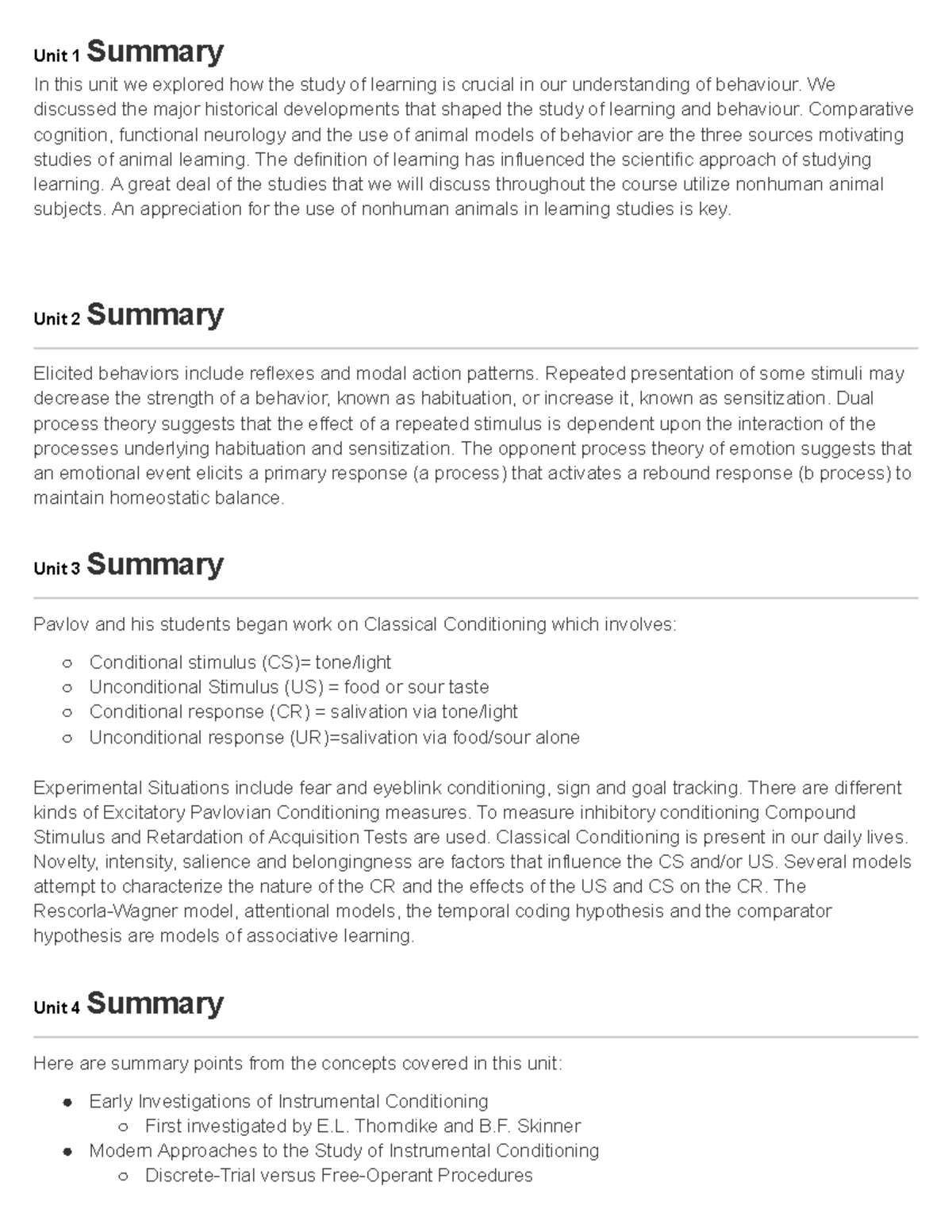 Summary - Google Docs - notes - Unit 1 Summary In this unit we explored ...