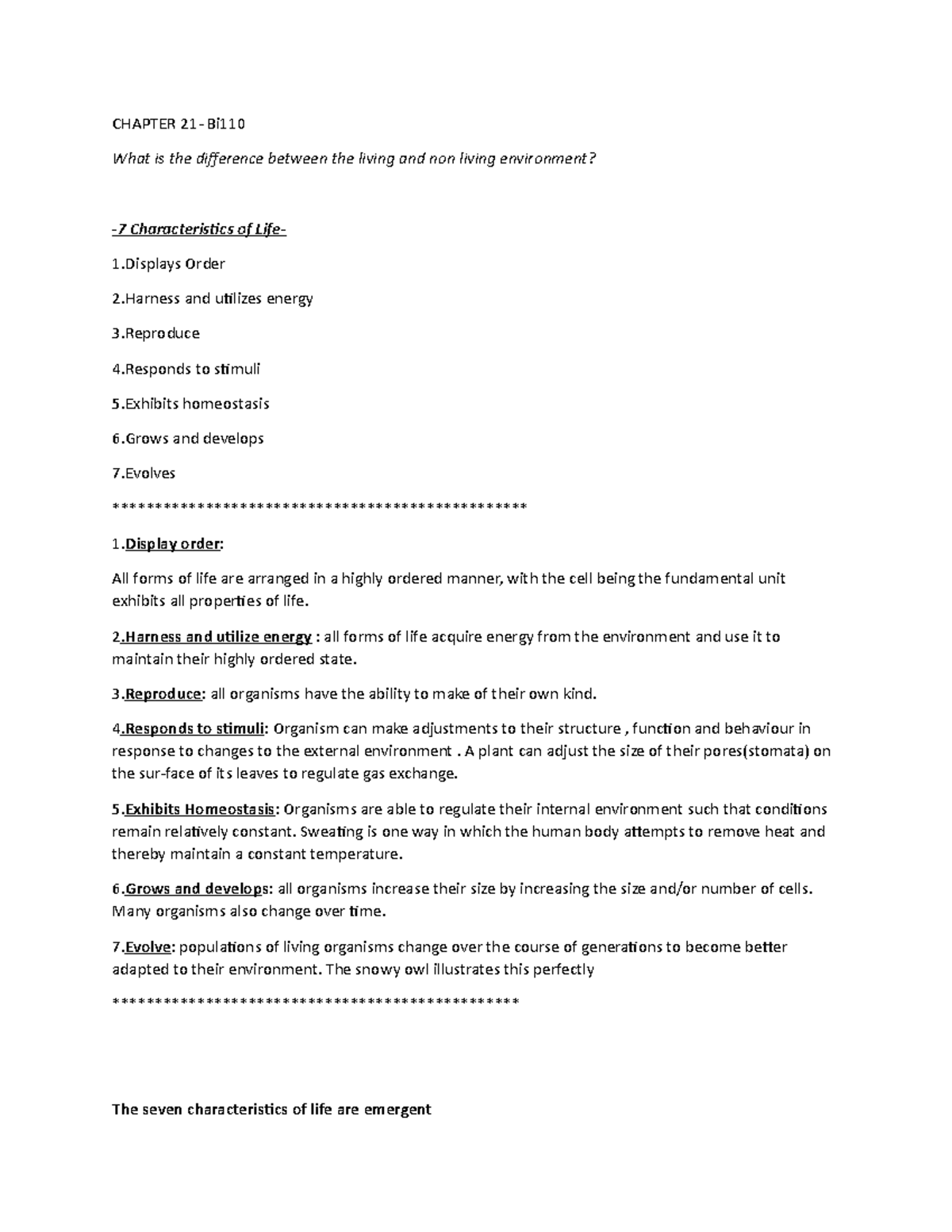 Bi110- Chapter 21 - Lecture notes 21 - CHAPTER 21- Bi What is the ...