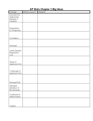 AP Statistics - Chapter 2 - Chapter 2 Two Variable Data 2: Introducing ...