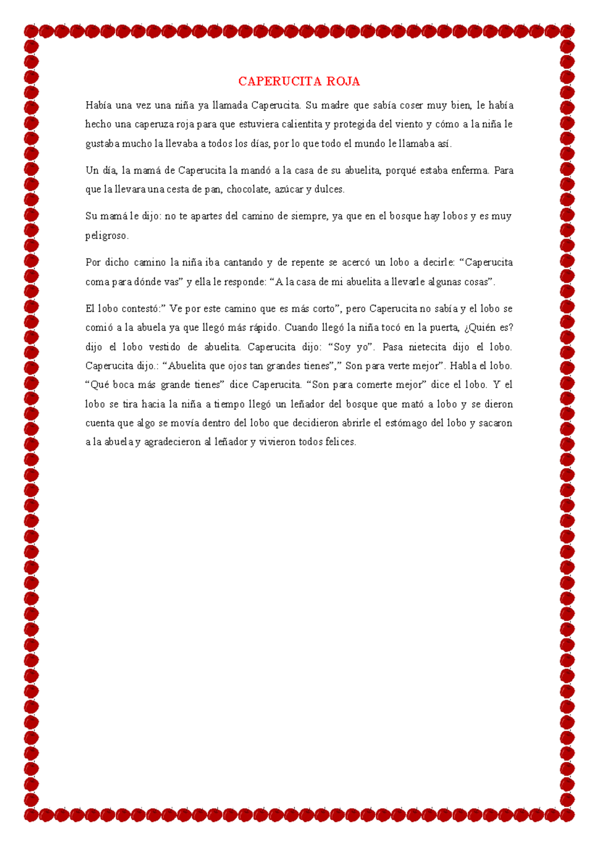 Caperucita ROJA - ESPERO TE AYUDEEEEEEEEEEEEEEEEEEEEEEEE - CAPERUCITA ...