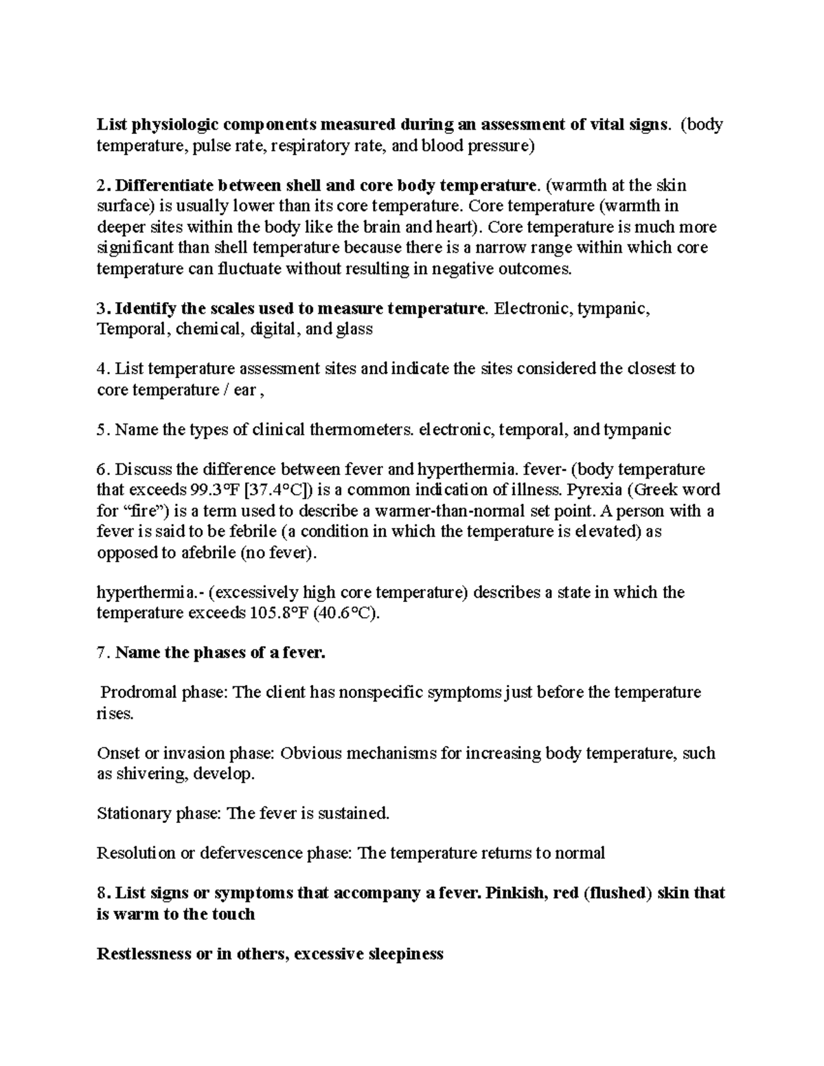 Chapter 12, learning objectives - List physiologic components measured ...