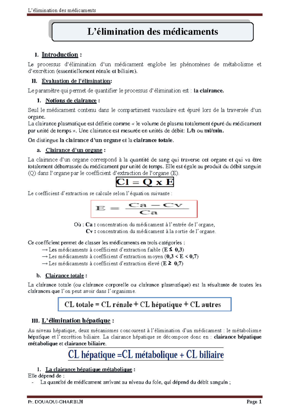 L'Ã©limination des m Ã©dicaments m Ã©decine 2024 - I. Introduction : Le ...