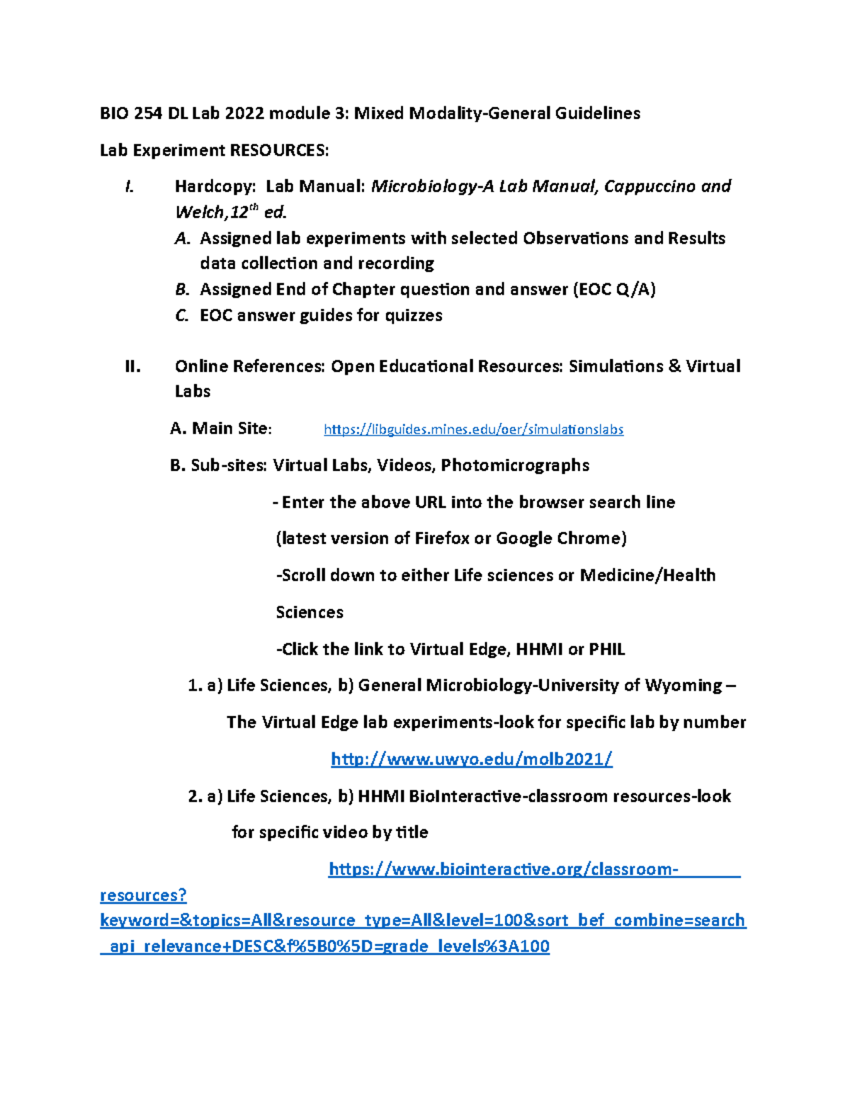 BIO 254 3DL 2022 module 3 for microbiolgy - BIO 254 DL Lab 2022 module ...