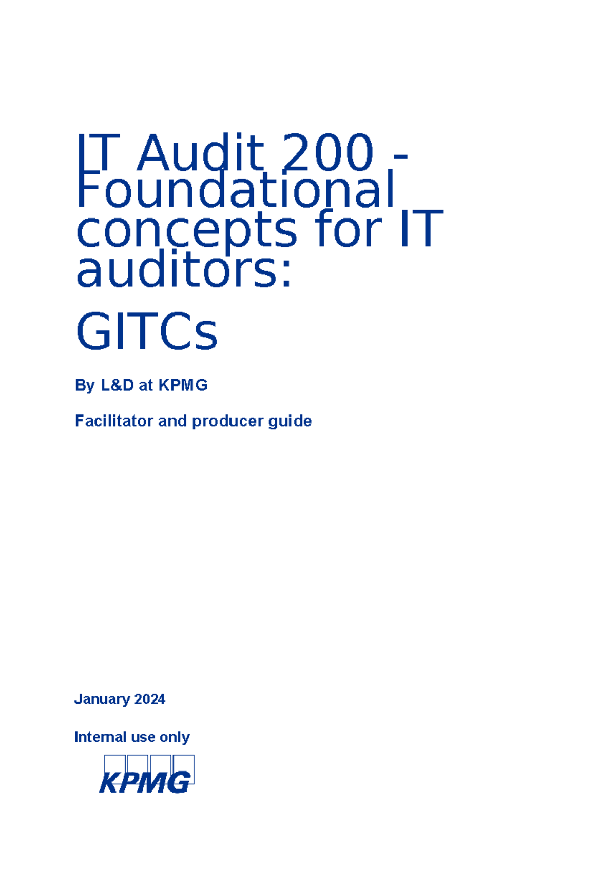 01 ITA 200 M14 GITC FG - IT Audit 200 - Foundational concepts for IT ...