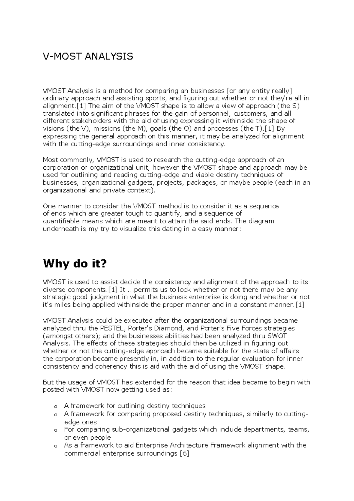 Vmost analysis - V-MOST ANALYSIS VMOST Analysis is a method for ...