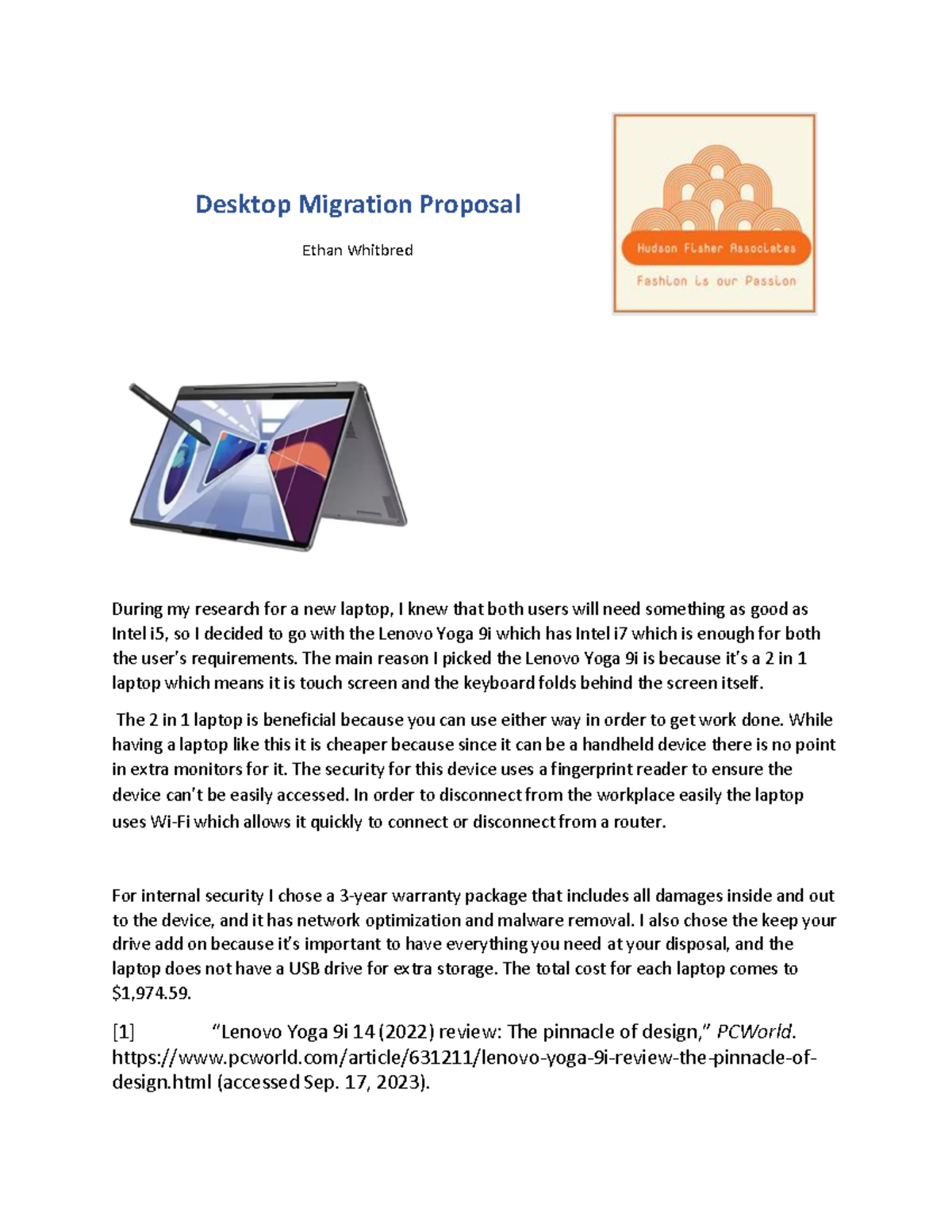 Desktop Migration Project-EMW - Desktop Migration Proposal Ethan ...