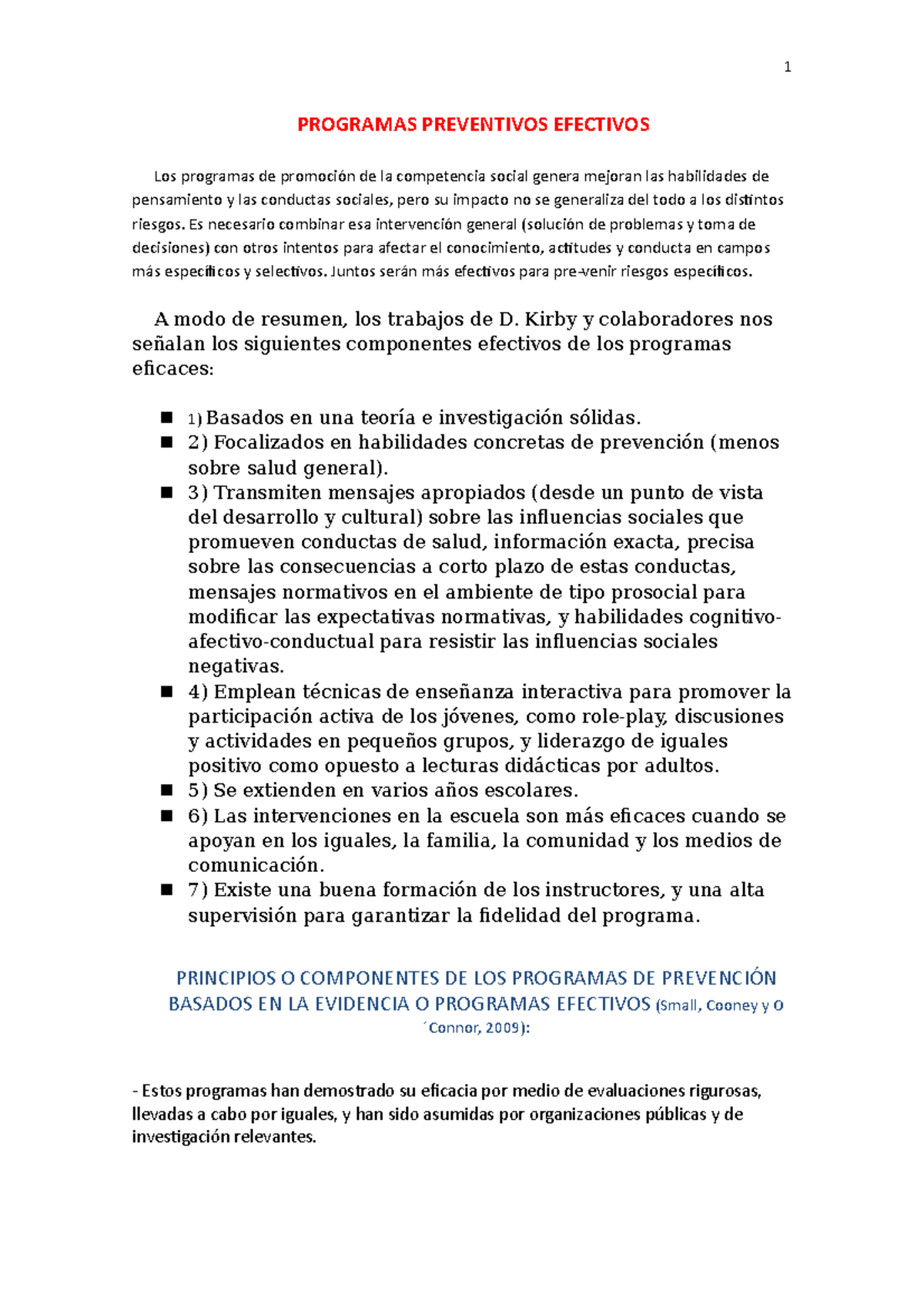 Programas preventivos efectivos - Práctica Intervención - PROGRAMAS ...