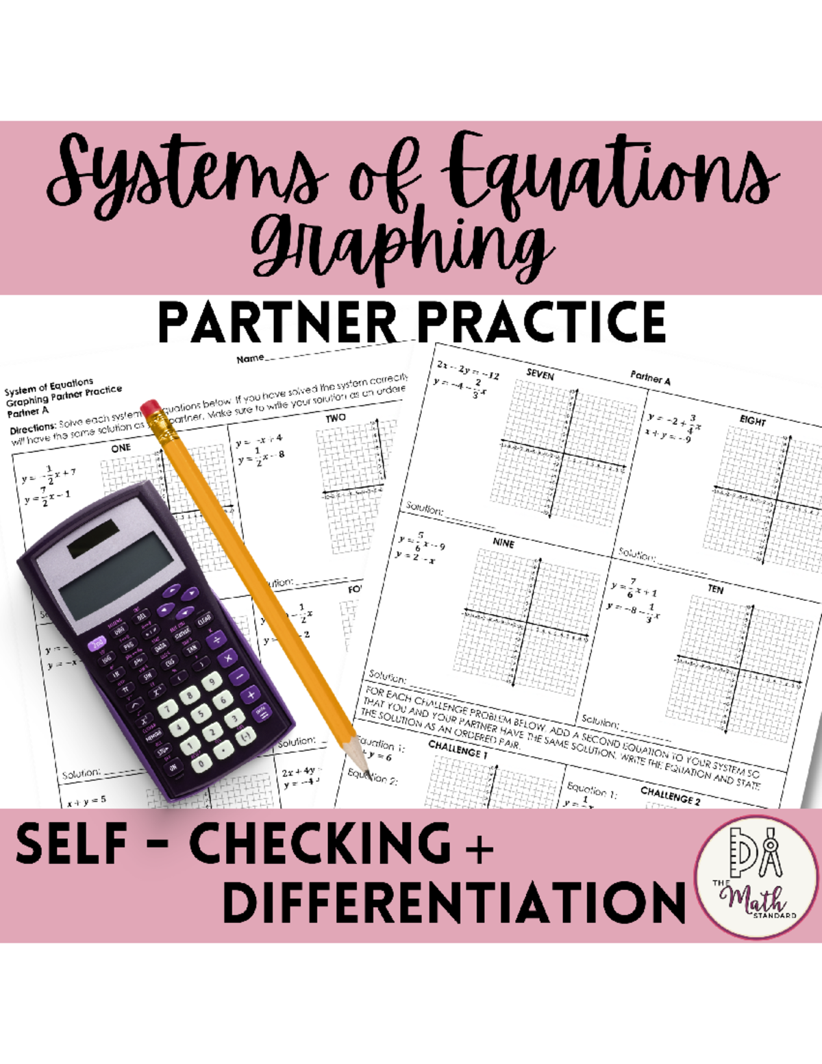 Solving Systems of Equations by Graphing Partner Activity ...