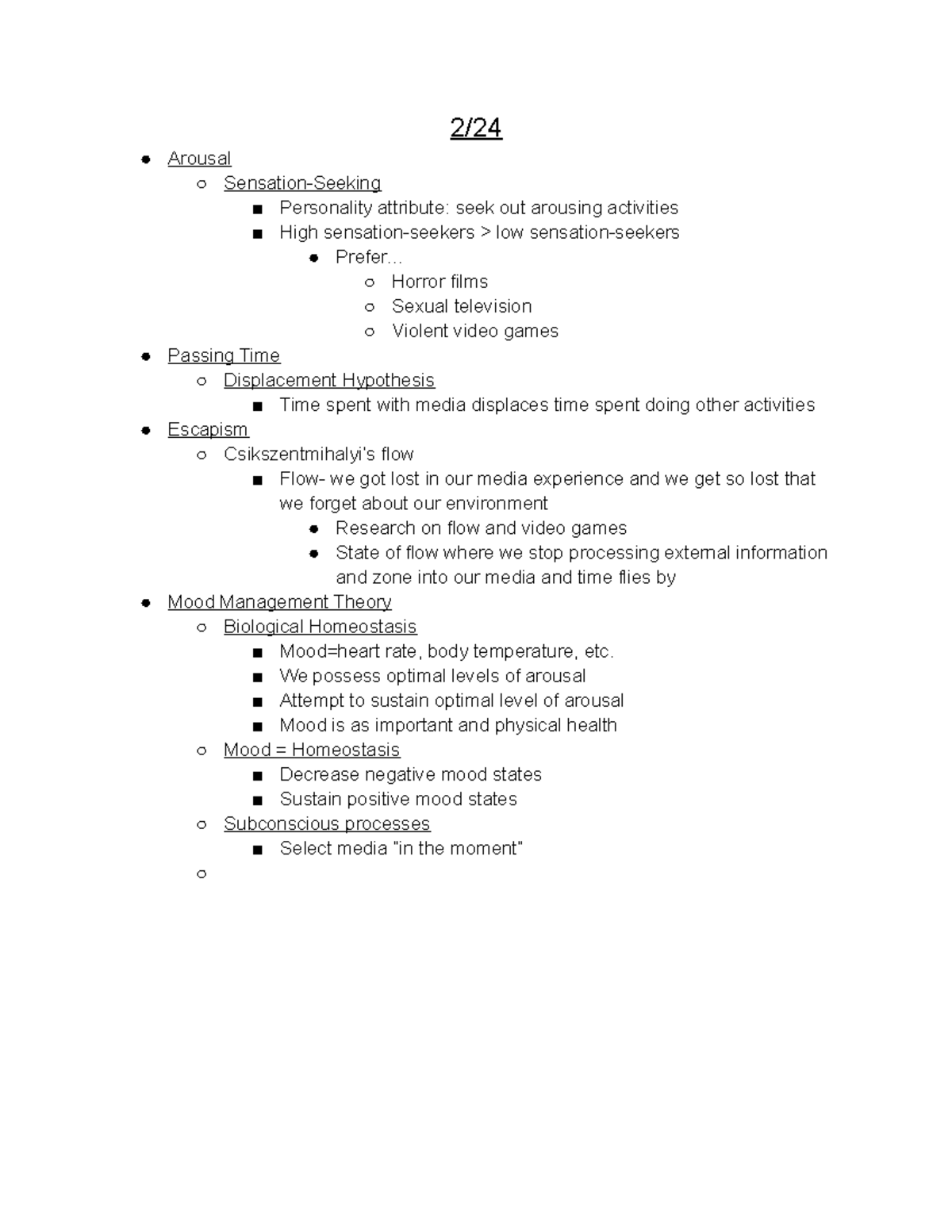 2:24 - Teacher is Dr. Bradley Bond. Notes on mood management theory ...