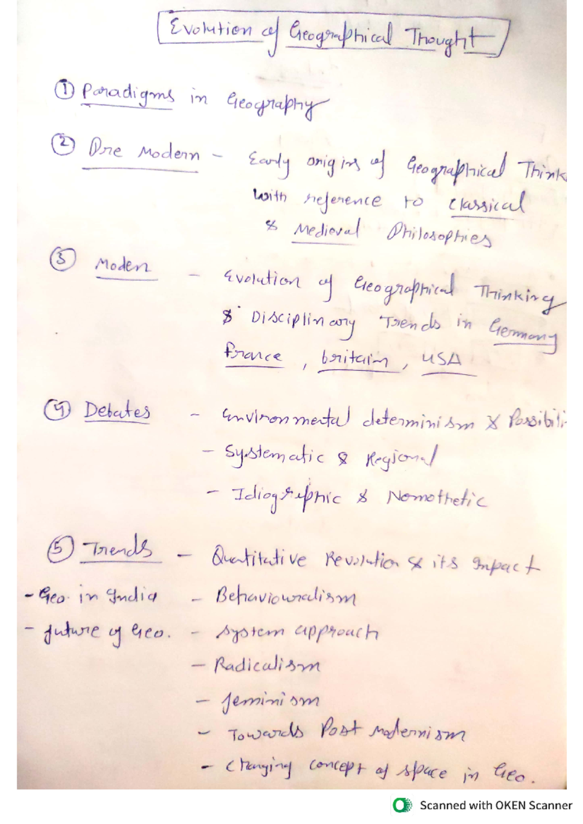 Geographic thought - BA( hons.) Geography - Studocu