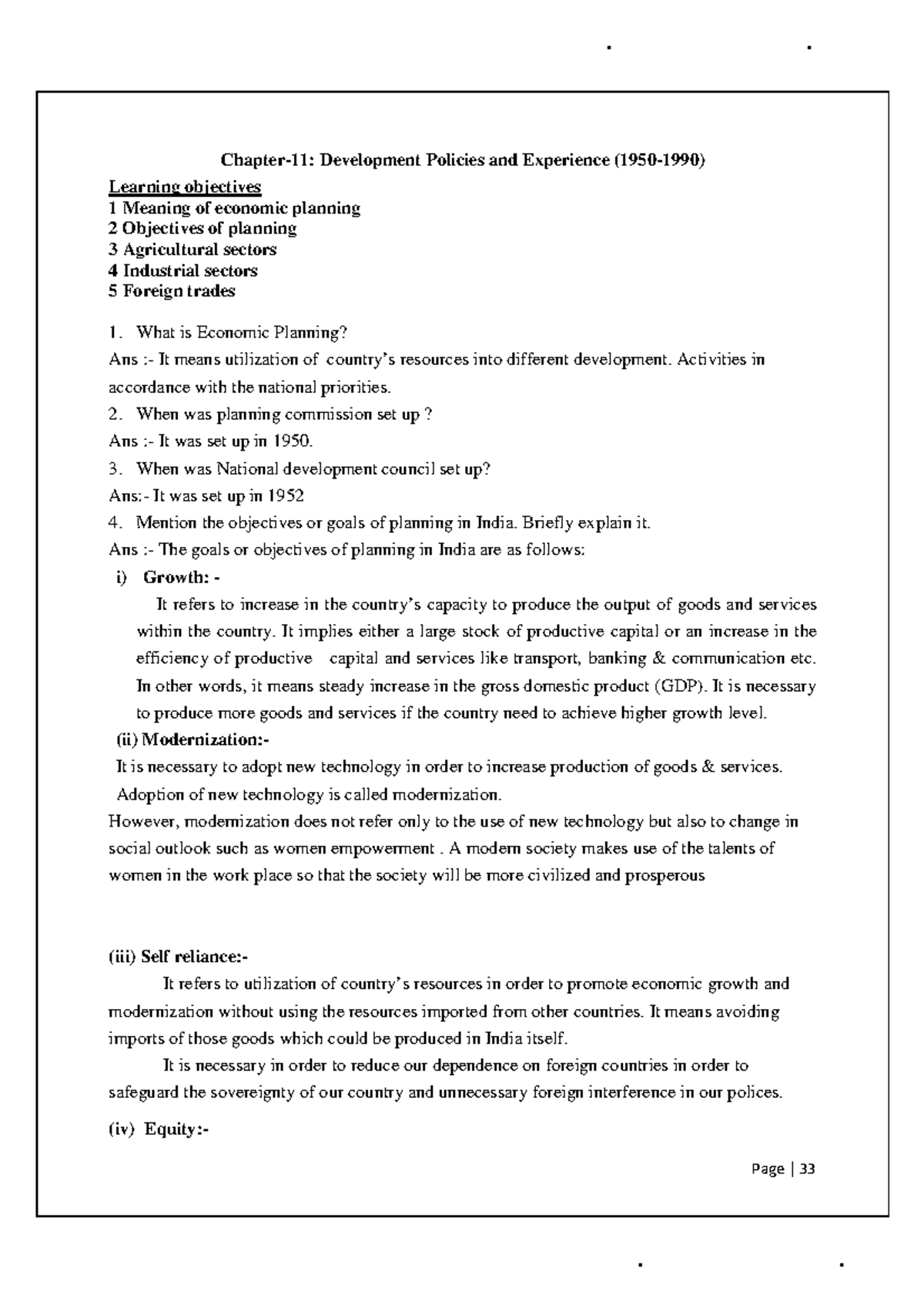 11 economics notes ch11 development policies and experience 1950 to ...