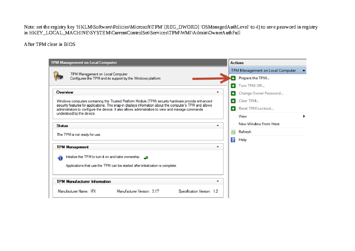 Dcs tpm owner 02pvmsodmbjpso - Note: set the registry key 'HKLM ...