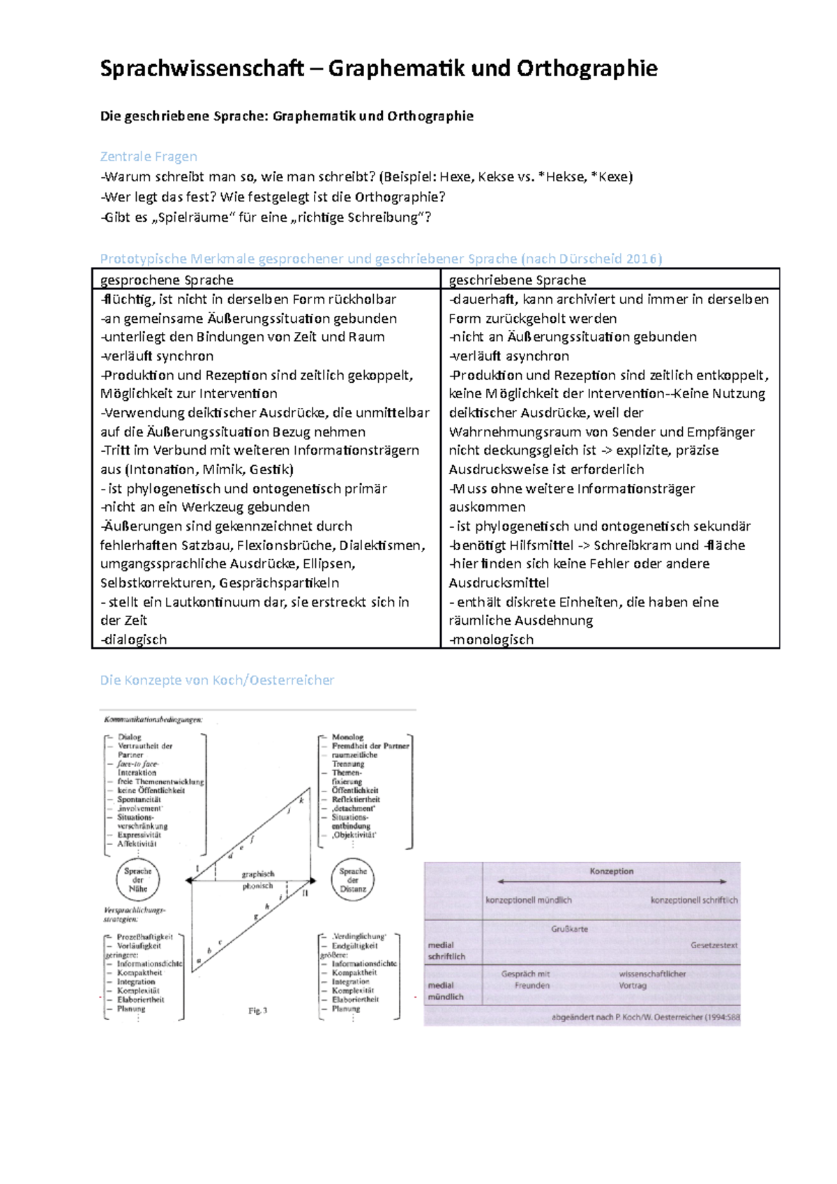 Orthographie und Graphematik - Sprachwissenschaft – Graphematik und ...