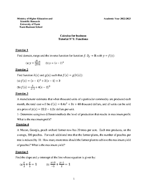Tutorial 5 - integration - Calculus for business - Studocu
