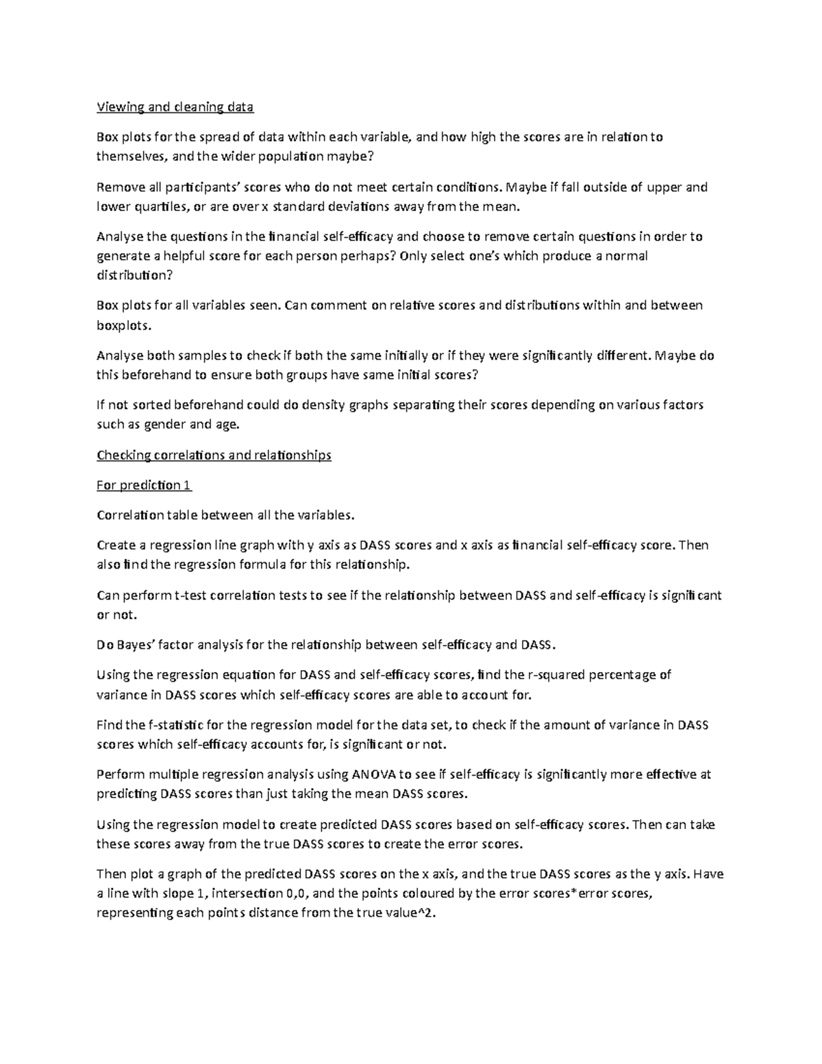 Results - Different forms of statistical analysis to use on a data set ...