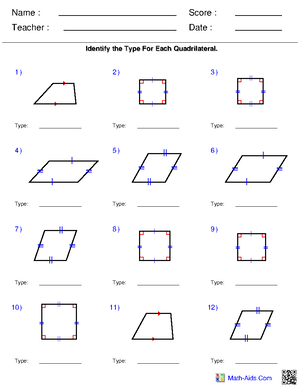 Grade 4 geometry classifying quadrilaterals a - Mathematics in Modern ...