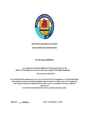 Imnpd Assignment sample - ASSIGNMENT TECHNOLOGY PARK MALAYSIA ...