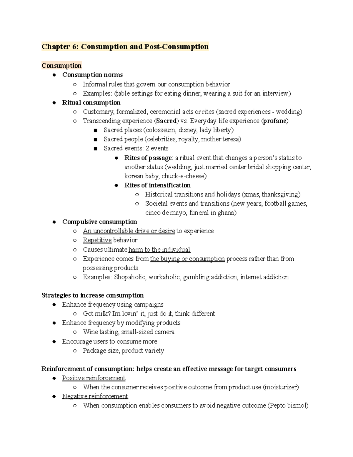 Consumers in the Global Marketplace - Exam 2 - Chapter 6: Consumption ...