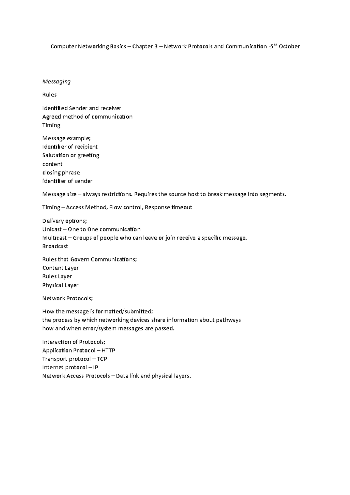 Lecture Notes For Computer Networking Basics Computer Networking 9453