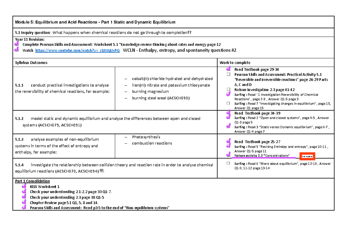 Module 5 Part 1 Nelson Study guide - Module 5: Equilibrium and Acid ...