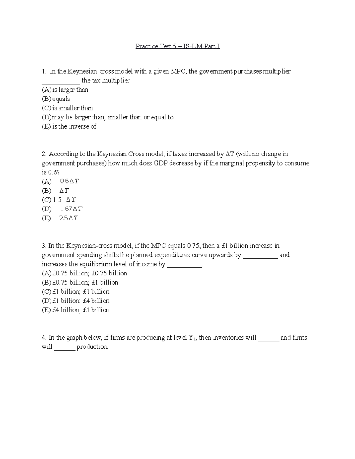 Sample/practice exam 2015, questions and answers - Practice Test 5 Part ...