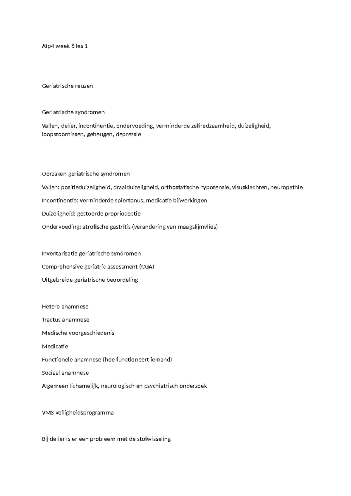 Afp4 week 8 - Samenvatting AFP, anatomie, fysiologie en pathologie ...