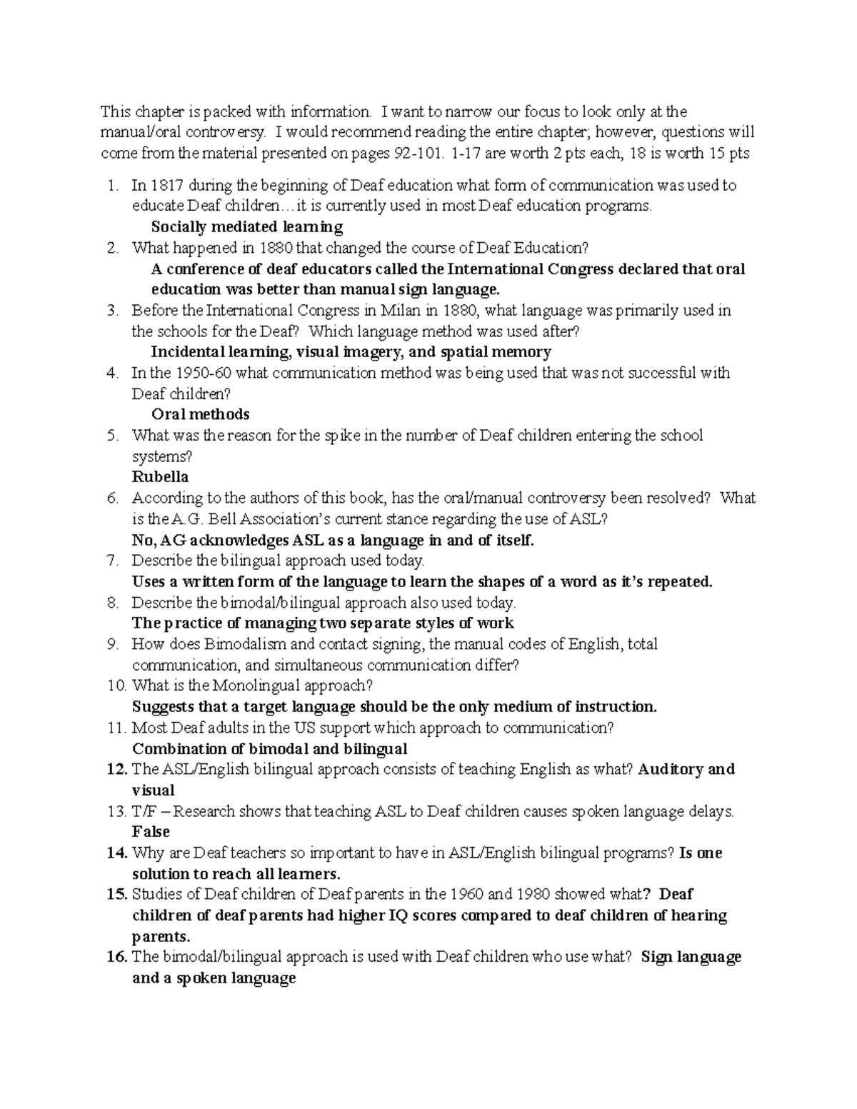 Deaf Culture Unit 4 Questions - This chapter is packed with information ...