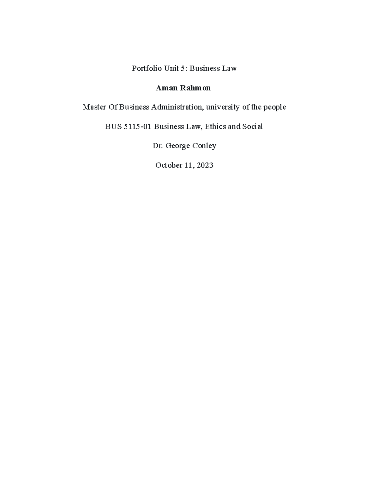 Unit 5 - taking about business law - Portfolio Unit 5: Business Law ...