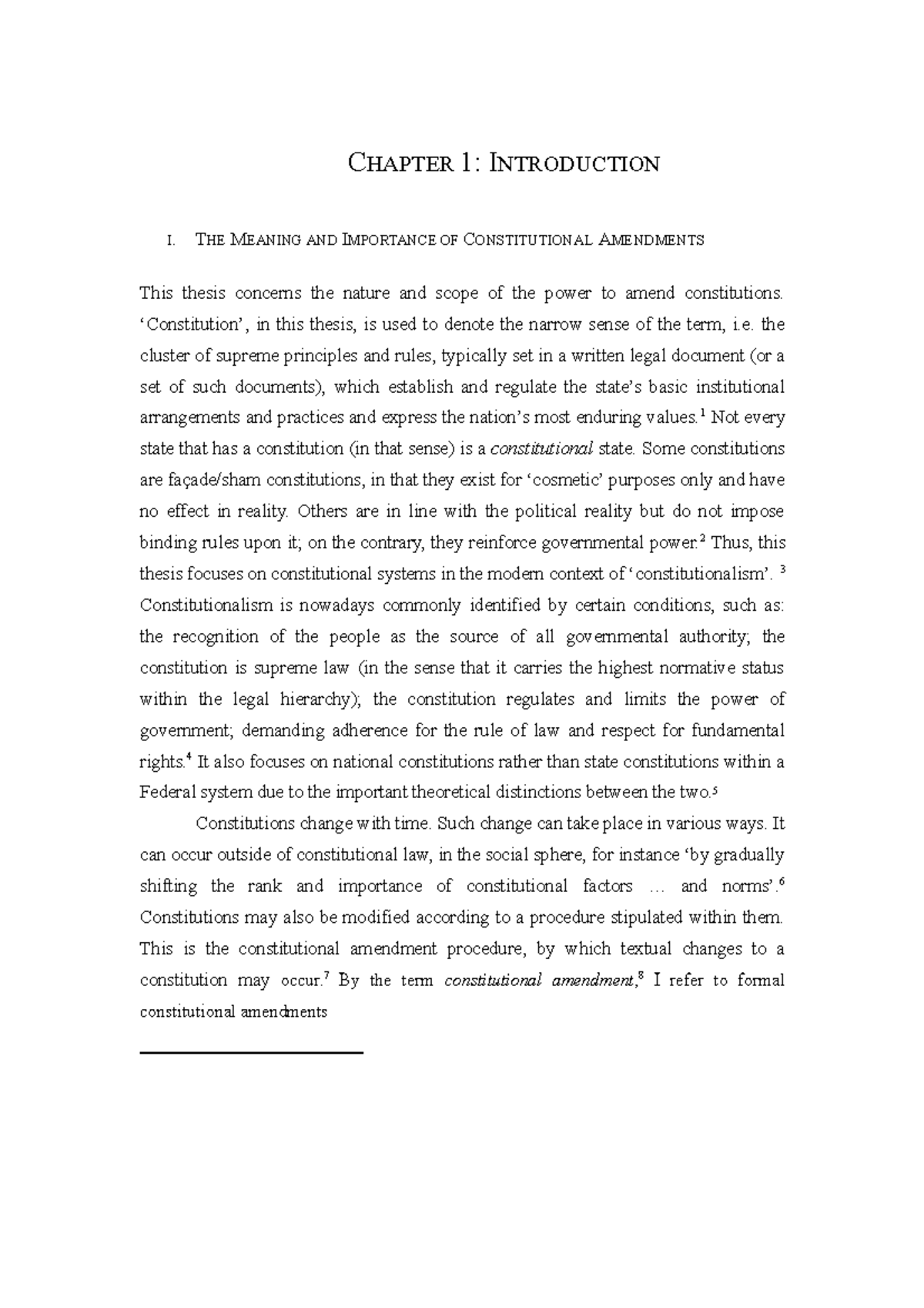 Unconstitutional Constitutional Amendments - CHAPTER 1: INTRODUCTION I ...
