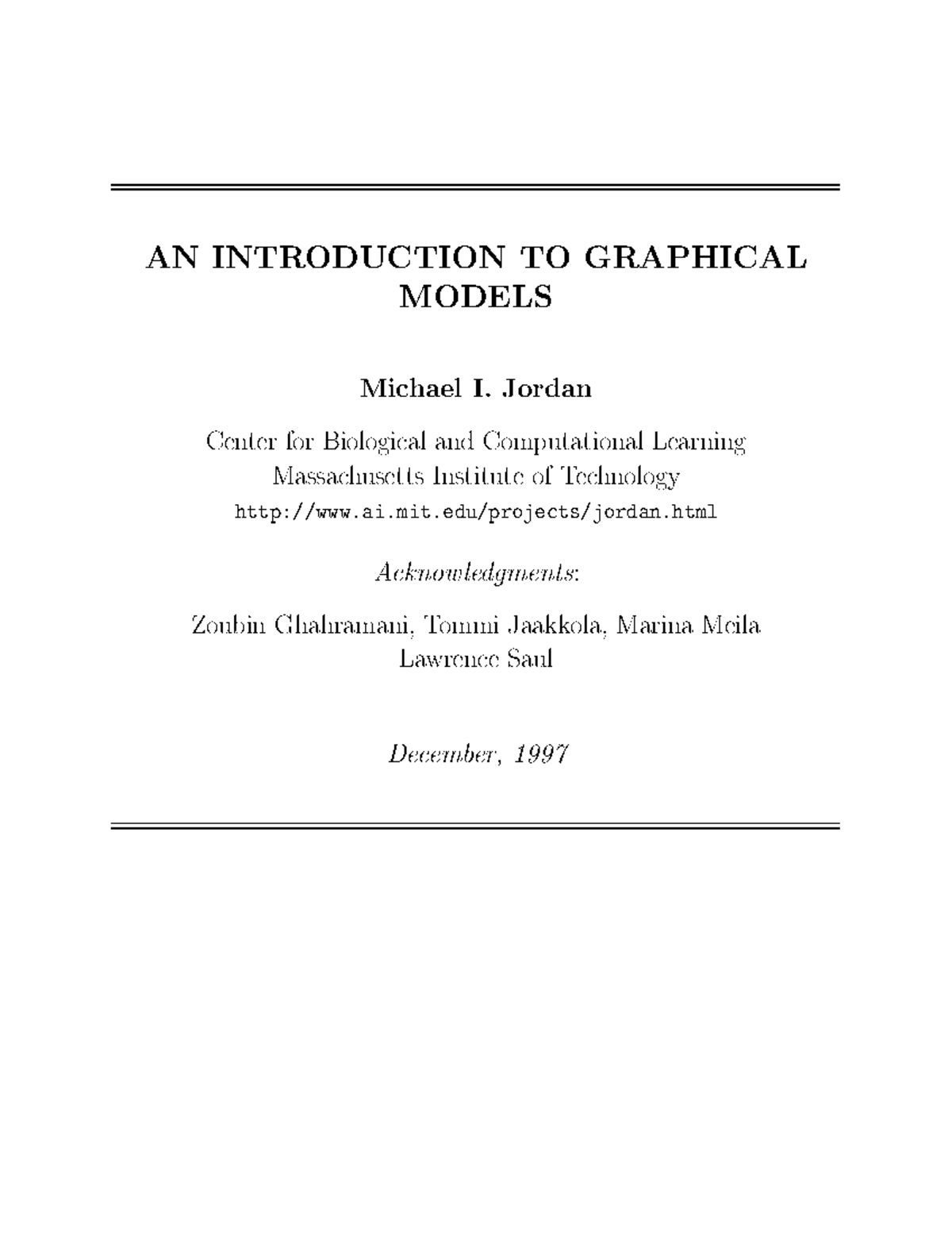 Introduction to Machine Learning AN Introduction TO Graphical models ...