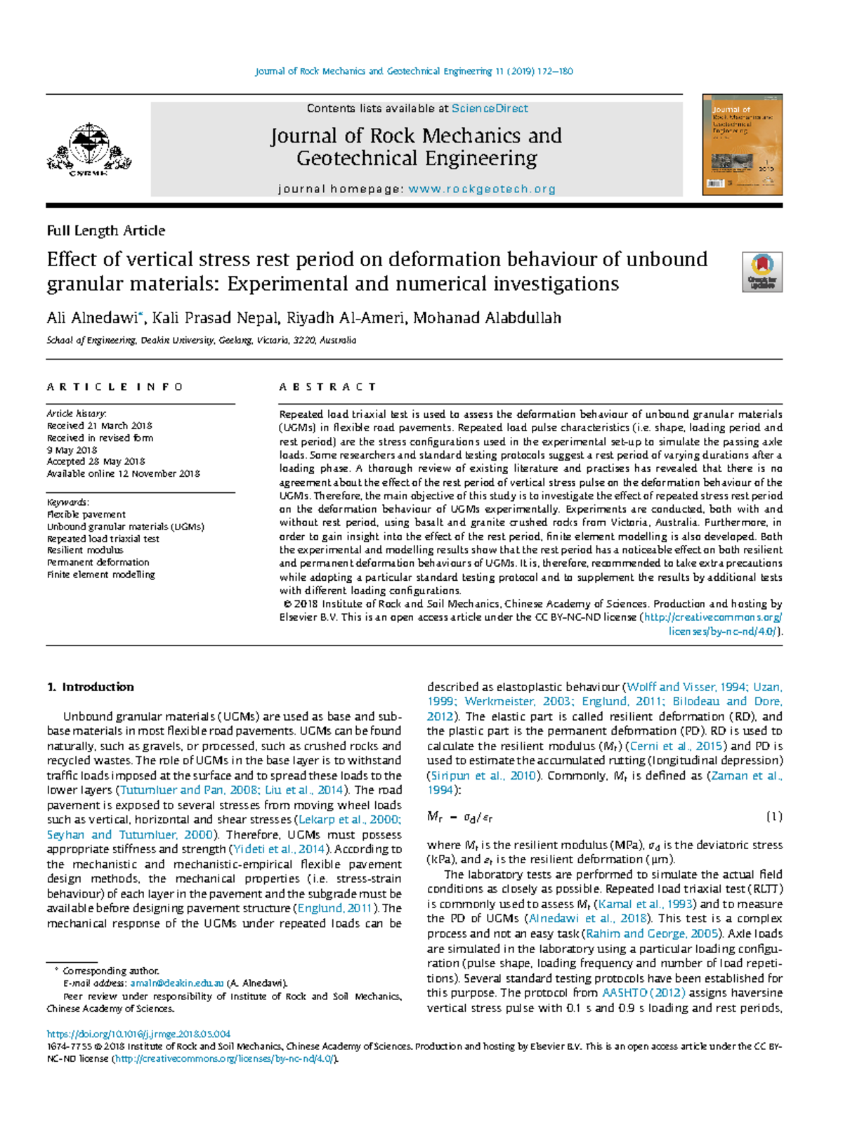 32. Effect of vertical stress rest period on deformation behaviour of ...
