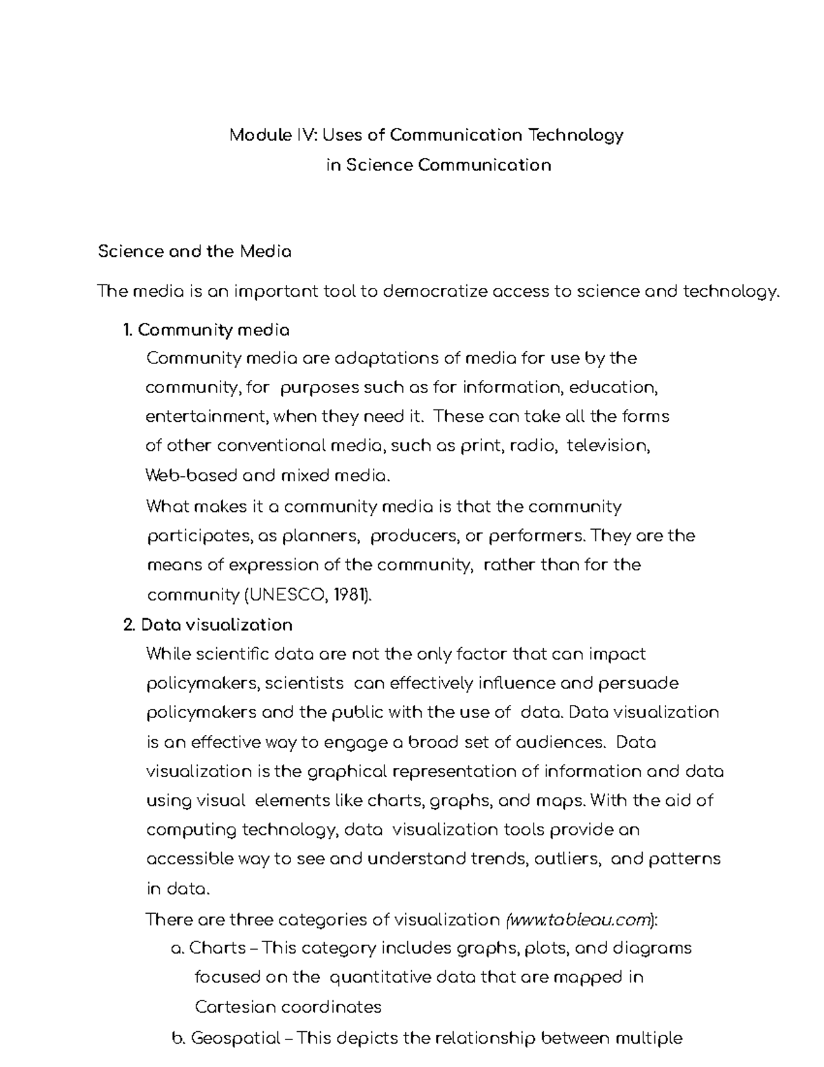Module IV - Communication Technology - Module IV: Uses of Communication ...