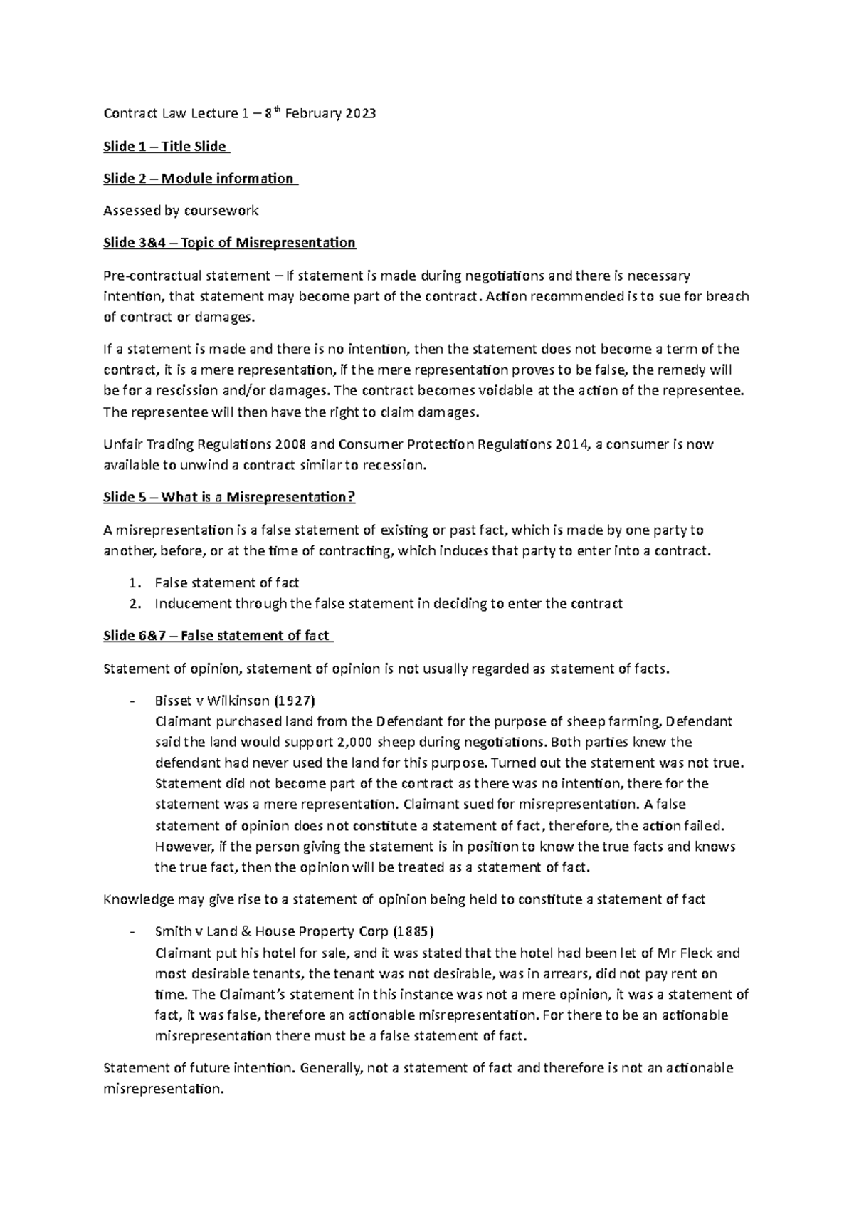 Contract Law Lecture 1 Action Recommended Is To Sue For Breach Of contract-law-lecture-1-action-recommended-is-to-sue-for-breach-of