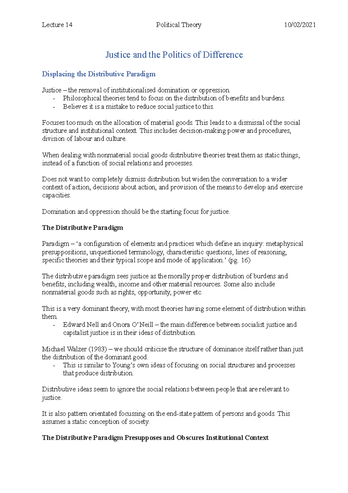 Justice and the Politics of Difference - Justice and the Politics of ...