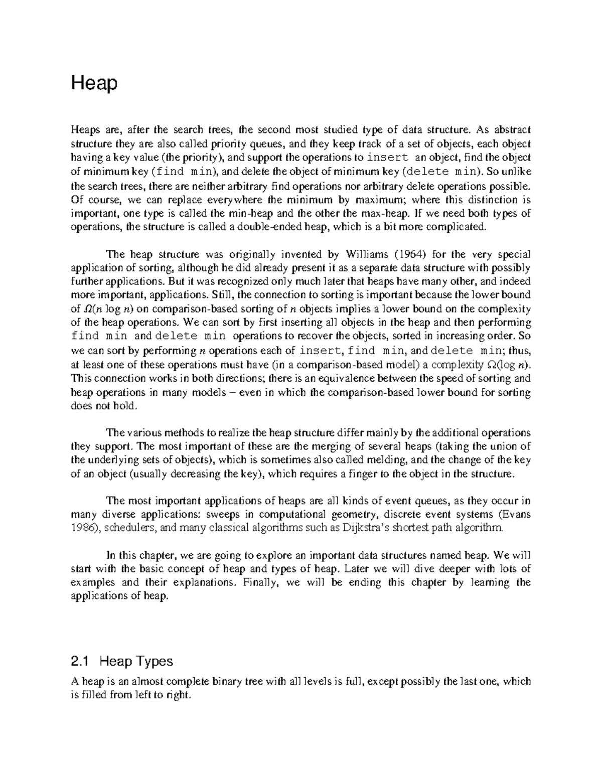 Chapter-8. Heap - fff - Heap Heaps are, after the search trees, the ...