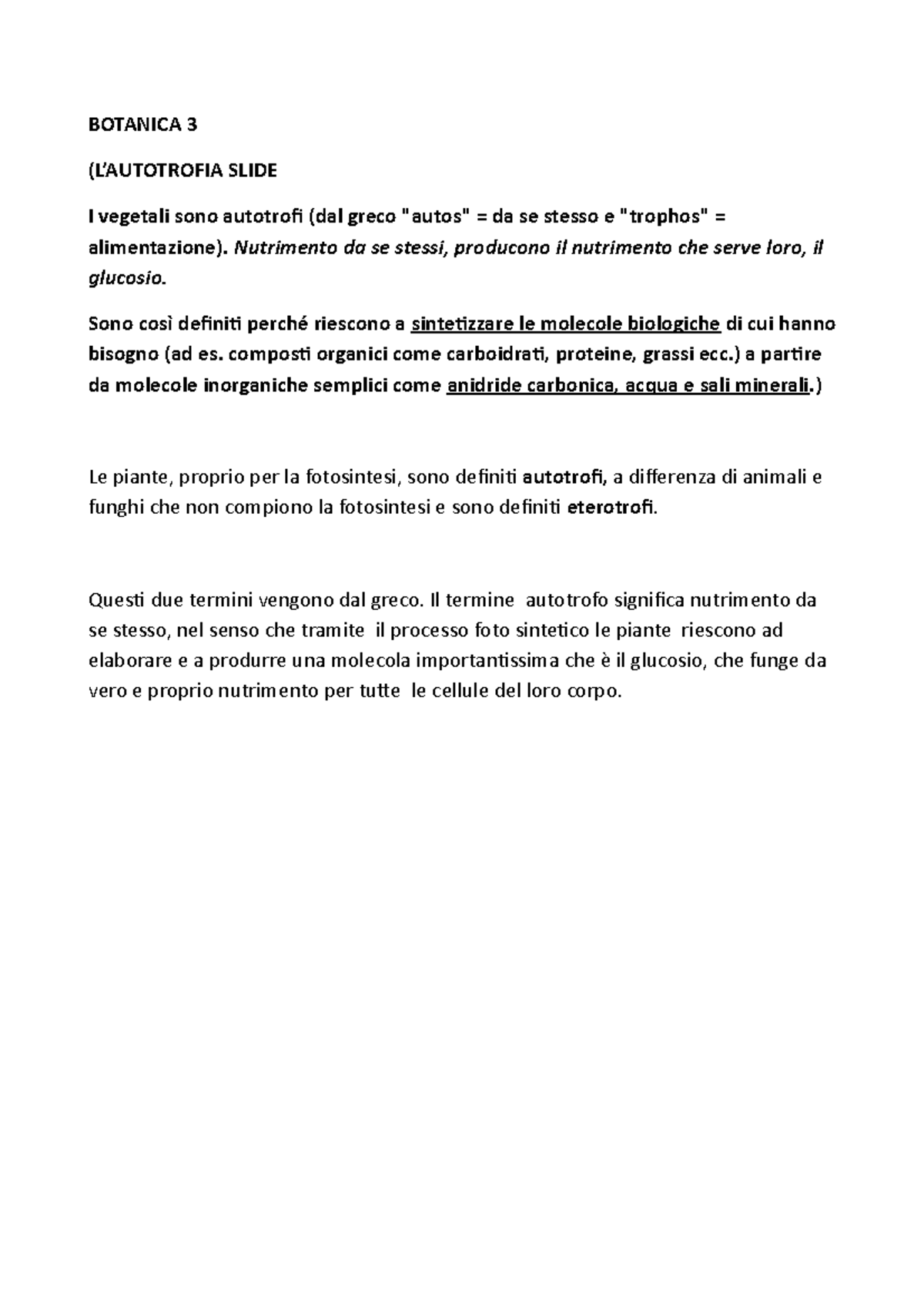 Botanica 3 - L’ Autotrofia delle piante - BOTANICA 3 (L’AUTOTROFIA ...
