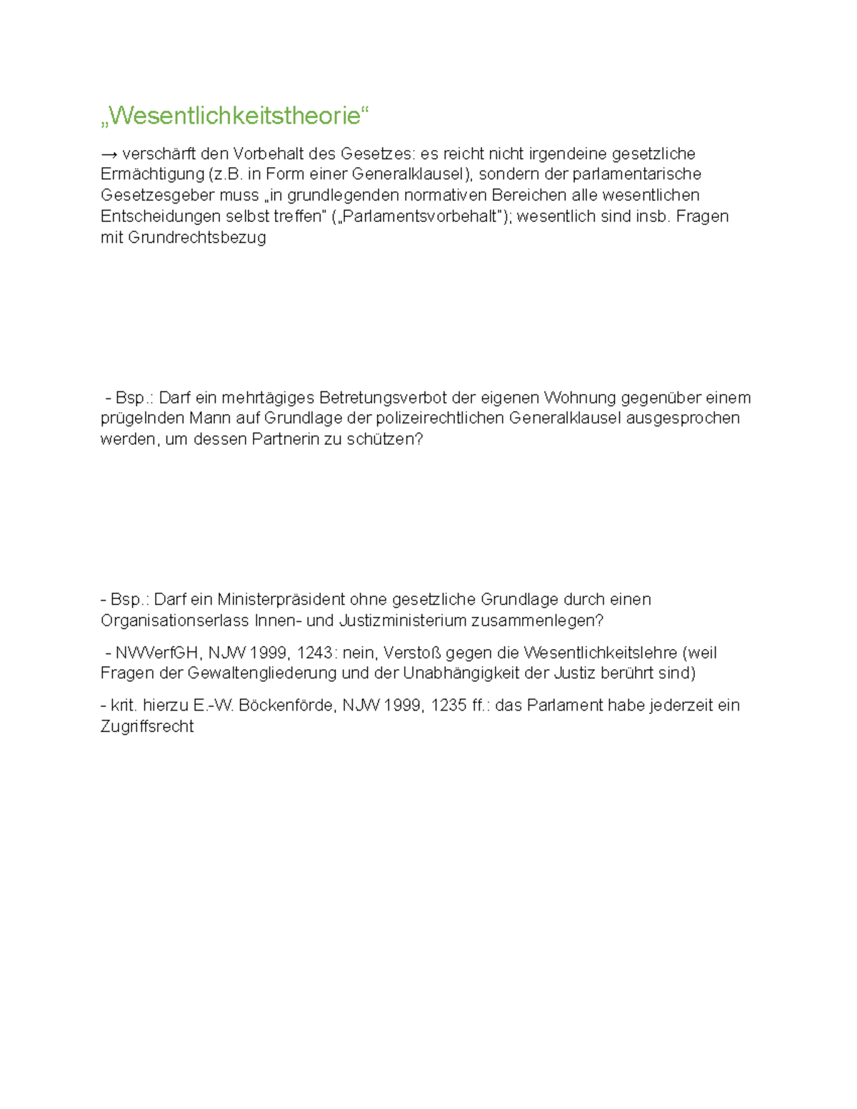 Wesentlichkeitstheorie - Staatsrecht I: Staatsorganisationsrecht - den ...
