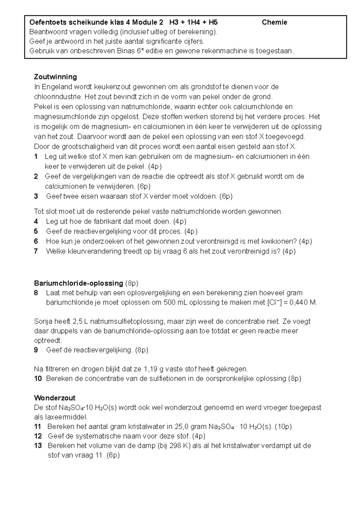 Oefentoets module 2 klas 4 2022 - Zoutwinning In Engeland wordt ...