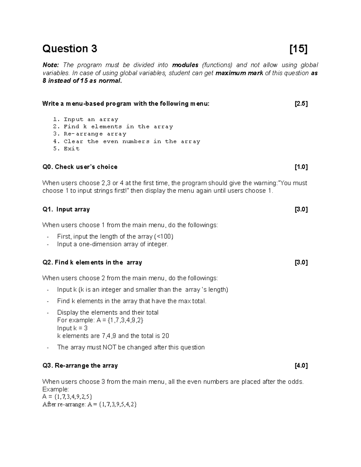 Test function - 123 - Question 3 [15] Note: The program must be divided ...