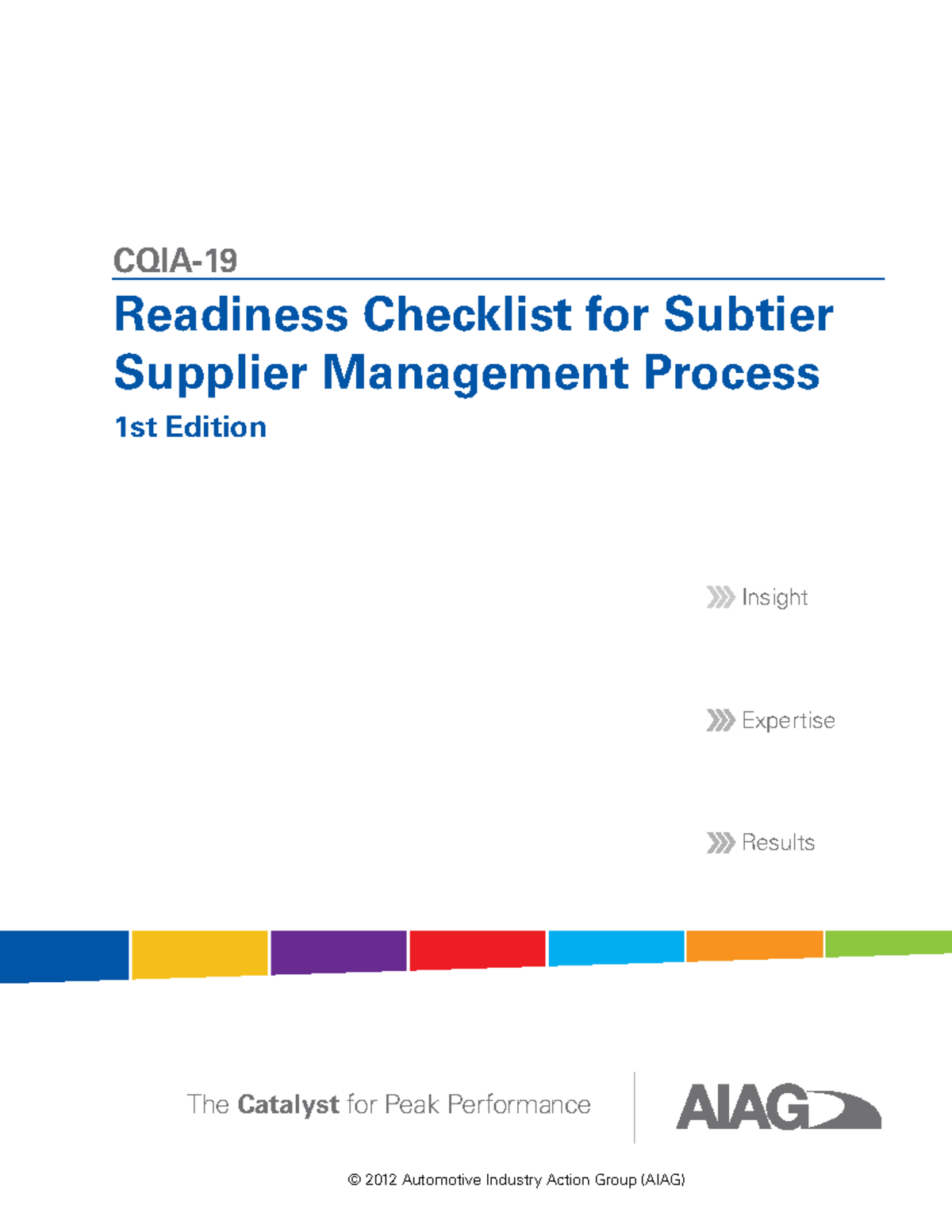 CQIA-19 Readiness Checklist for Subtier Supplier Management Process ...