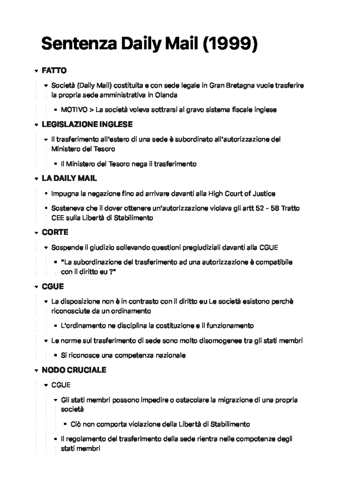 Sentenza Daily Mail (1999) - Sentenza Daily Mail (1999) FATTO Società ...
