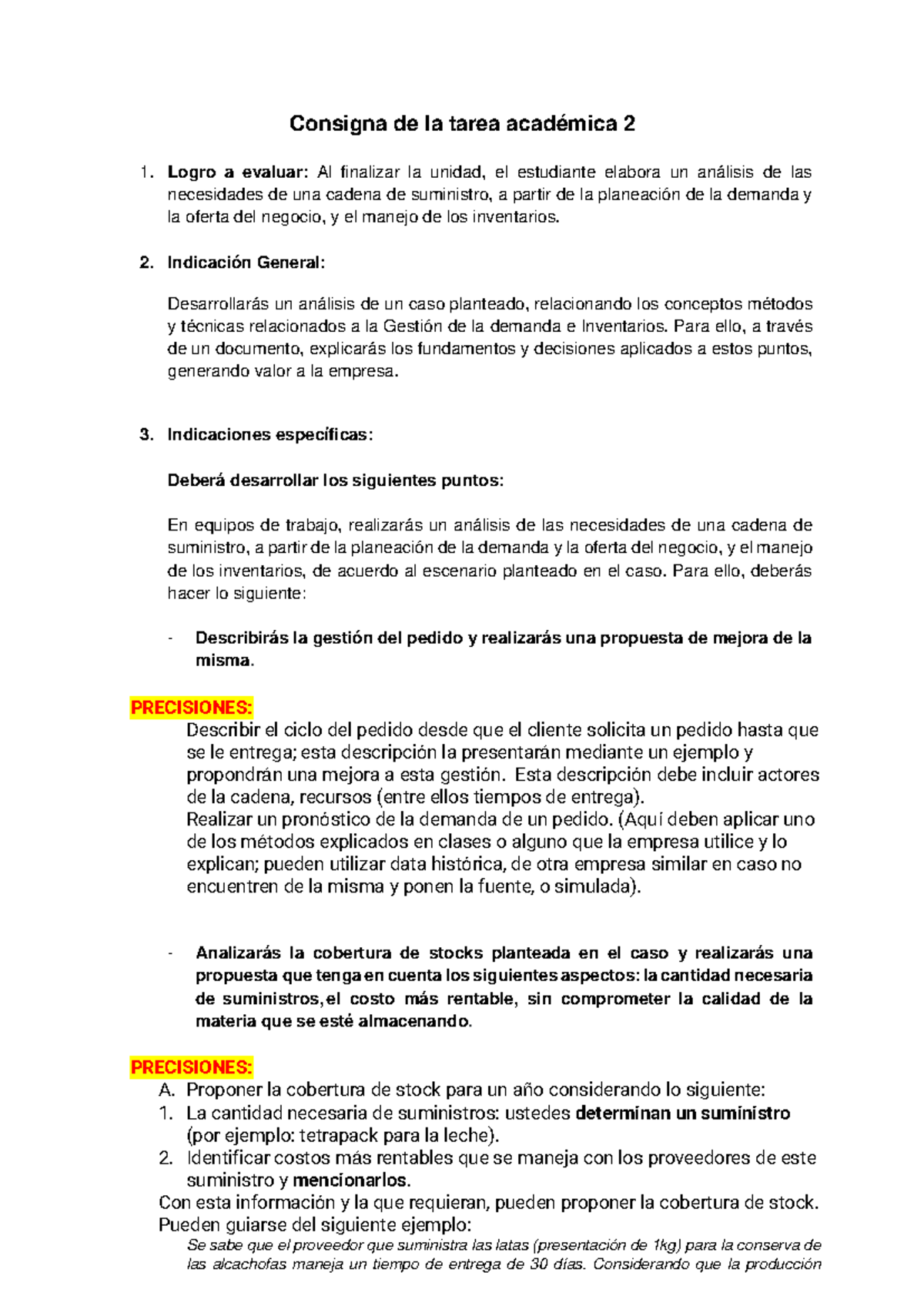 Precisiones de la TA2 - GC AN53 Consigna TA2 2023-2 - Consigna de la tarea académica 2 1. Logro ...