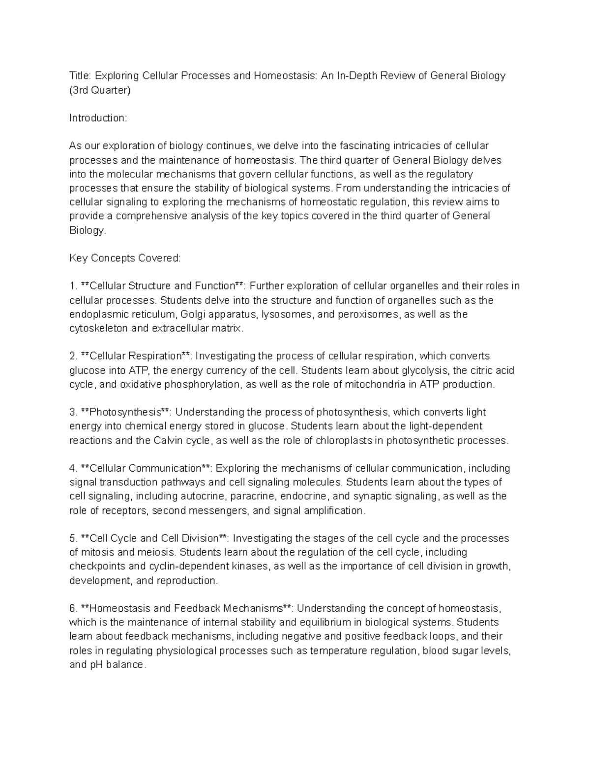 Reviewer 1 sd fsdf sdf sdf sd - Title: Exploring Cellular Processes and ...