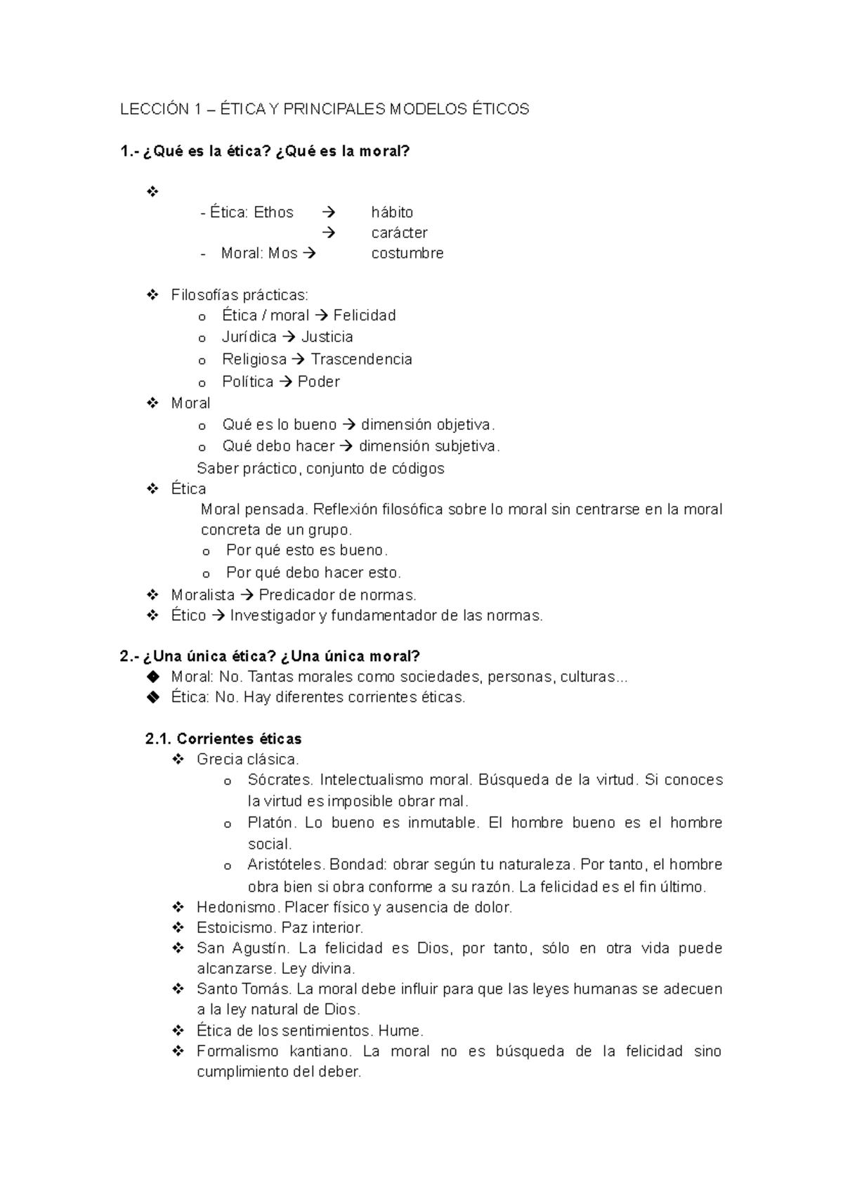 01 - Ética Y Principales Modelos Éticos - LECCIÓN 1 – ÉTICA Y ...