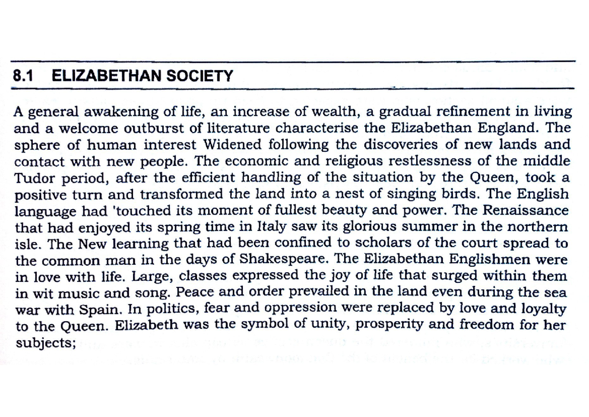 Golden AGE OF Queen Elizabeth - BA English Literature - Studocu