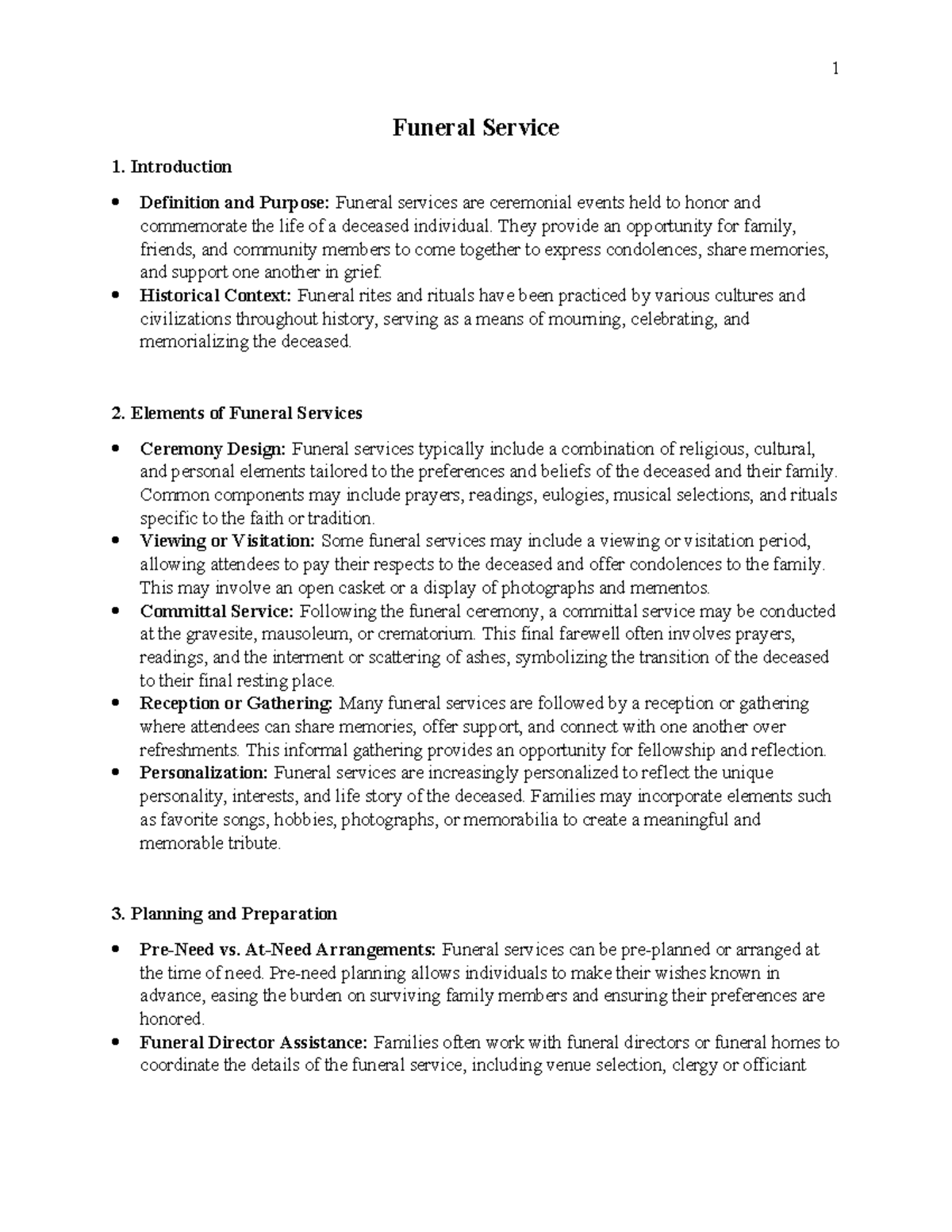 Funeral Service - They provide an opportunity for family, friends, and ...